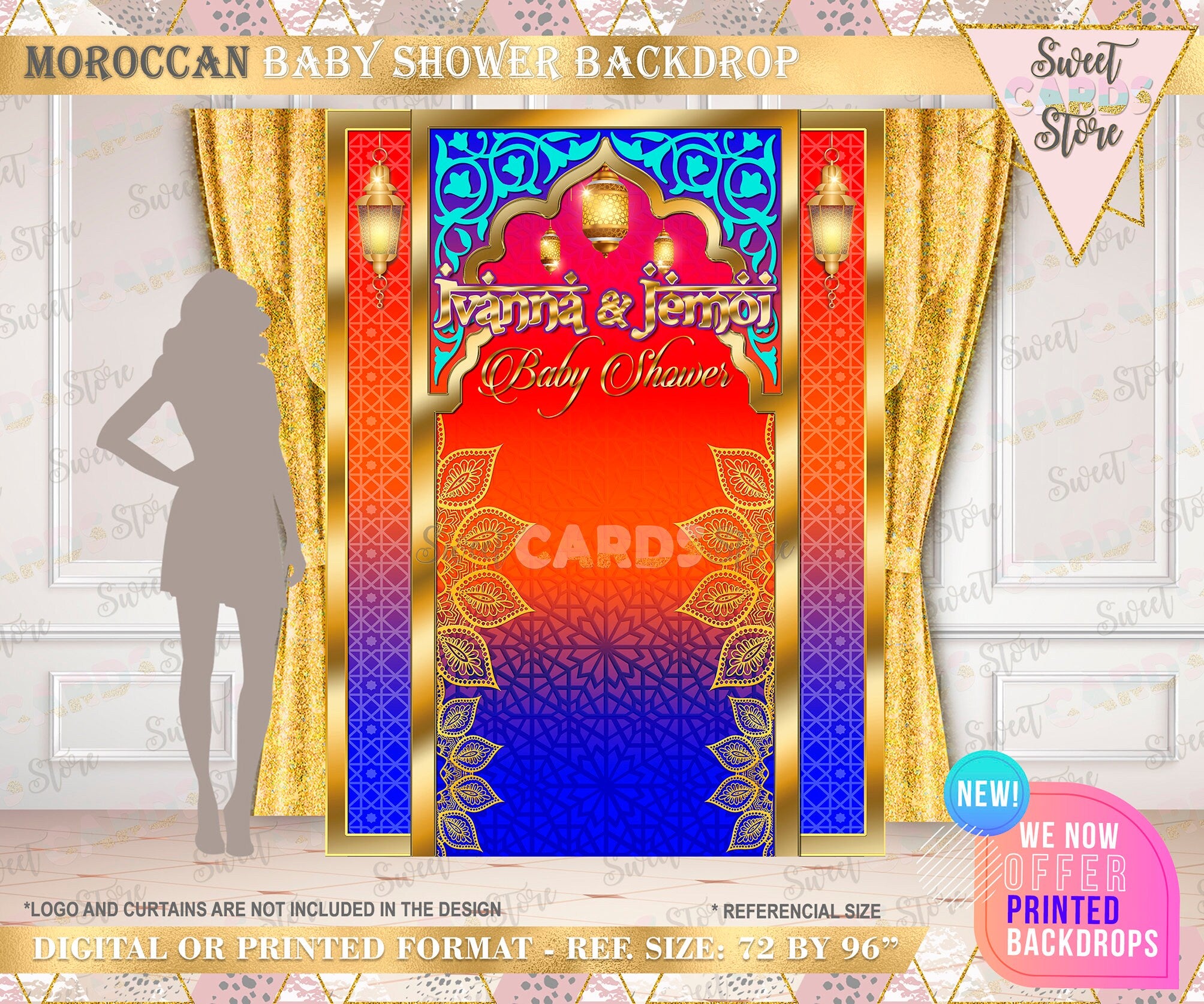 Arabian Moroccan Party Printable Backdrop, Arabian Party Backdrop, Mor ...