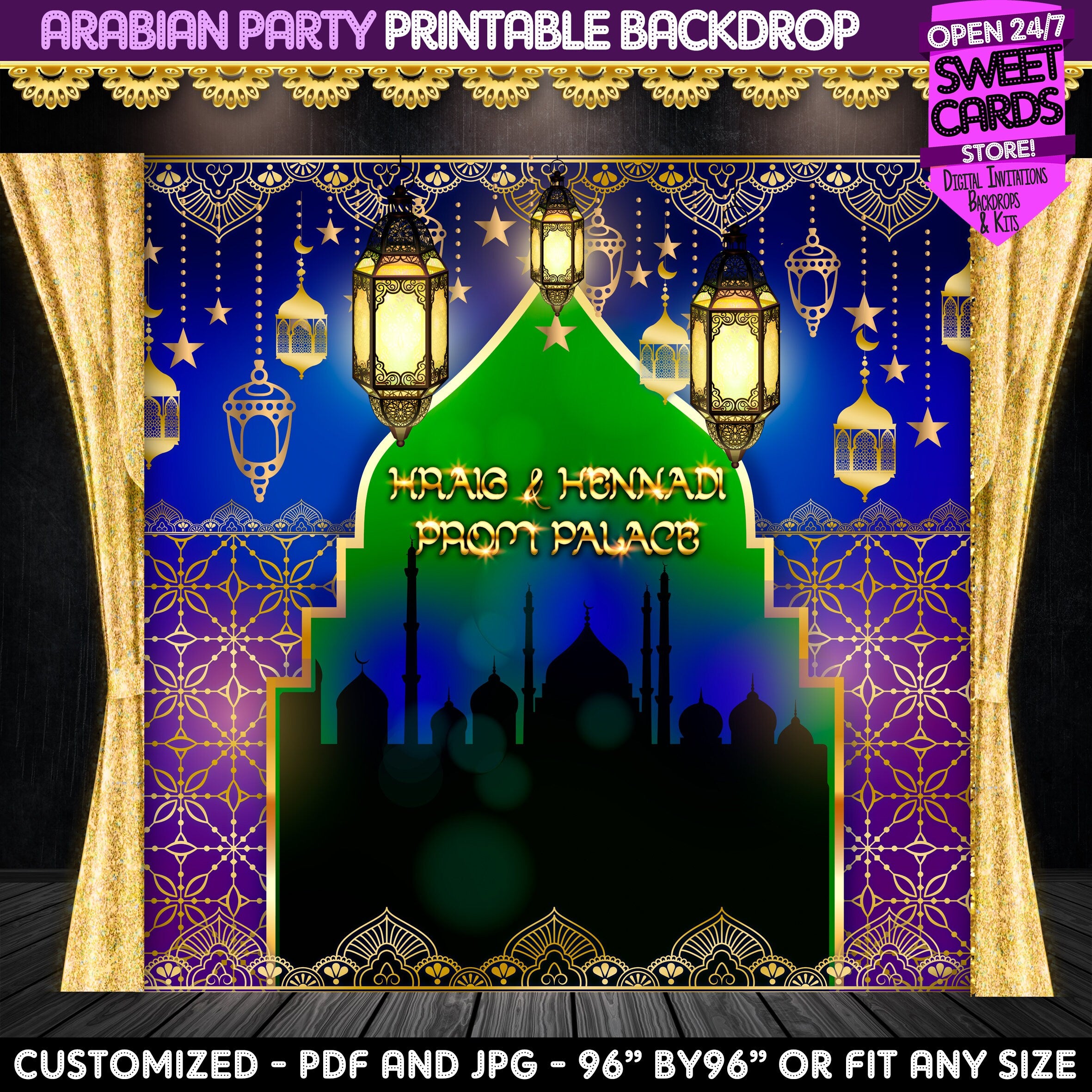 Arabian Moroccan Party Printable Backdrop, Arabian Party Backdrop, Mor ...