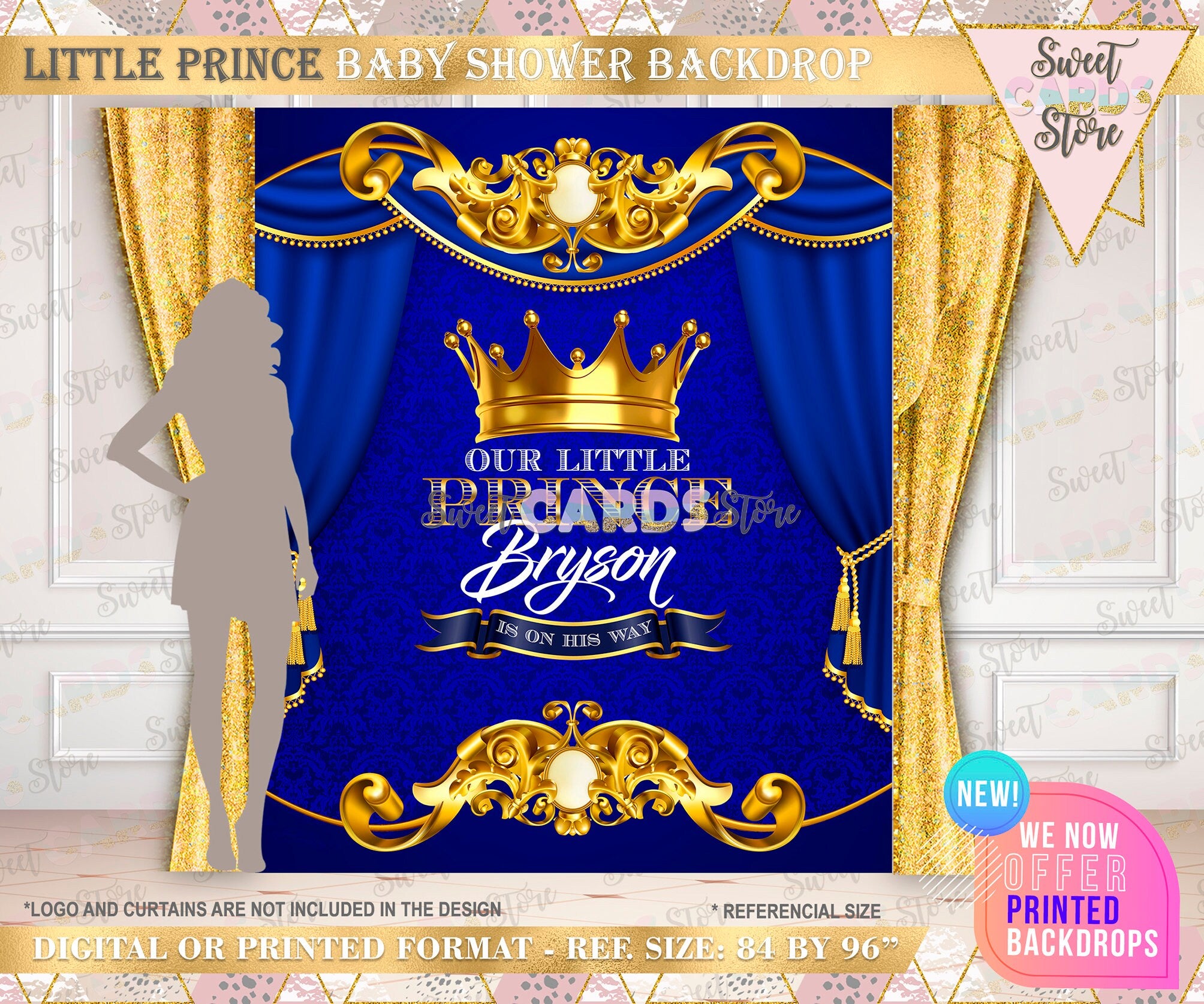 Royal Prince Sweet Sixteen Printable Backdrop, Royal prince backdrop ...