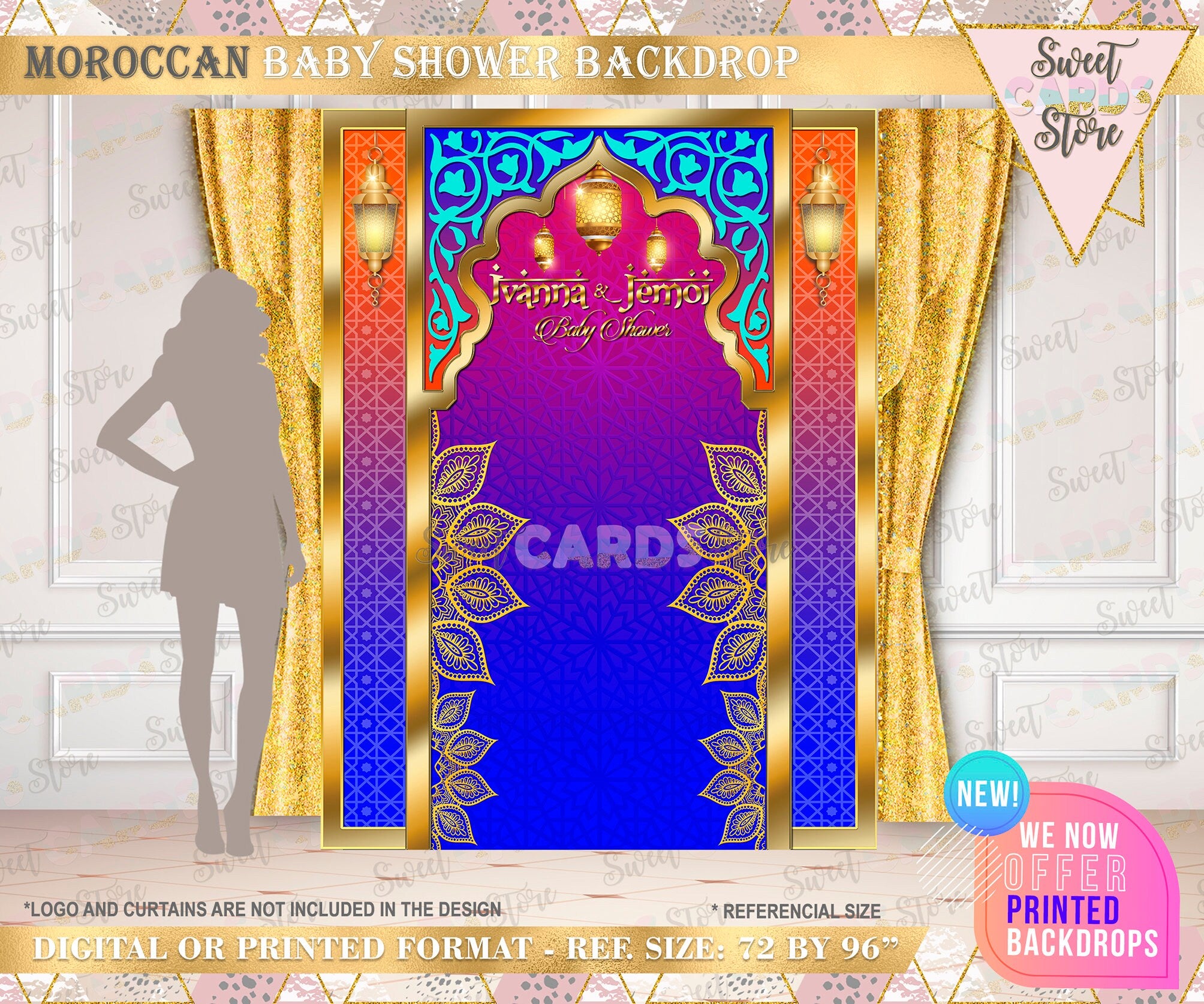 Arabian Moroccan Party Printable Backdrop, Arabian Party Backdrop, Mor ...