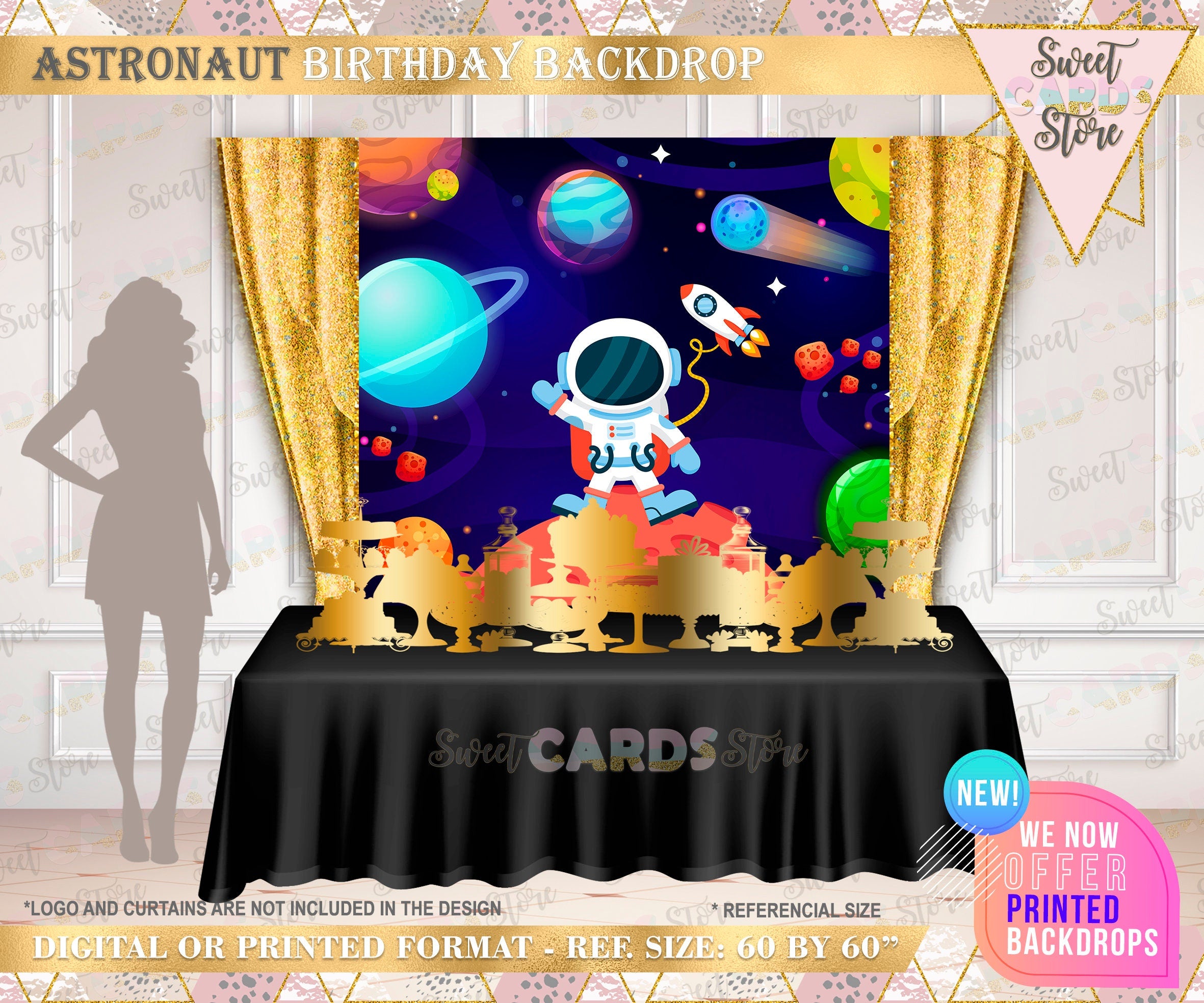 Astronaut Outer space backdrop, outer space backdrop decor, Astronaut ...