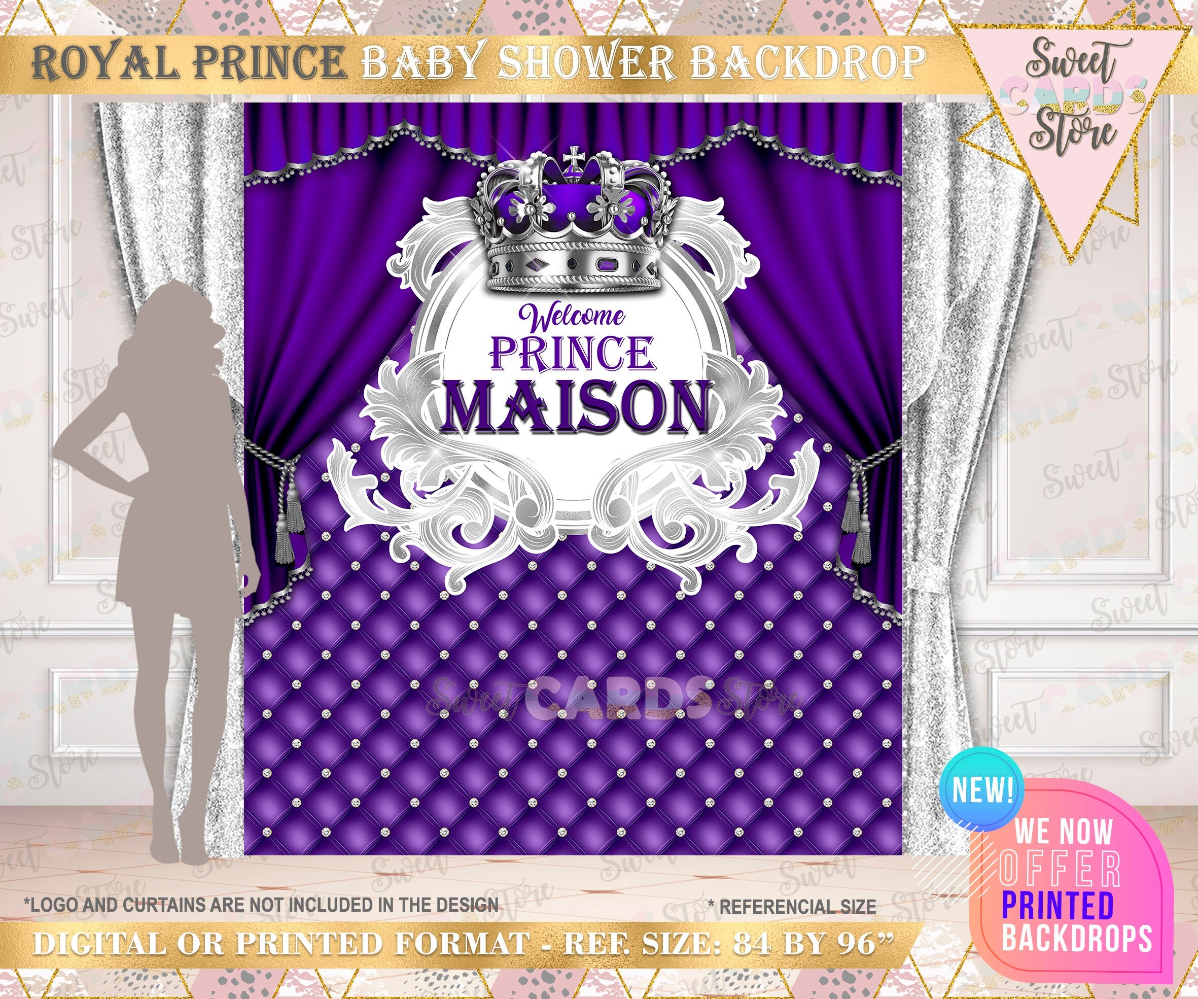 Royal Prince baby shower Backdrop, Royal prince backdrop, Little princ ...
