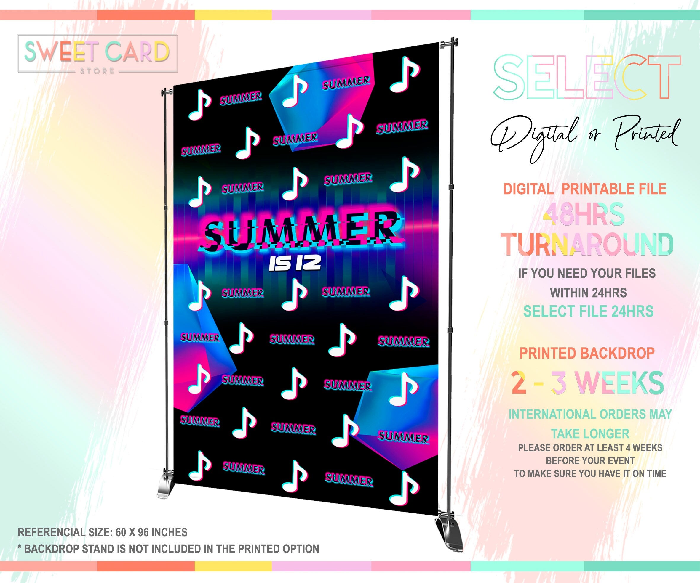 Musical Theme Backdrop, Music Theme birthday Backdrop, Music Notes Bac ...