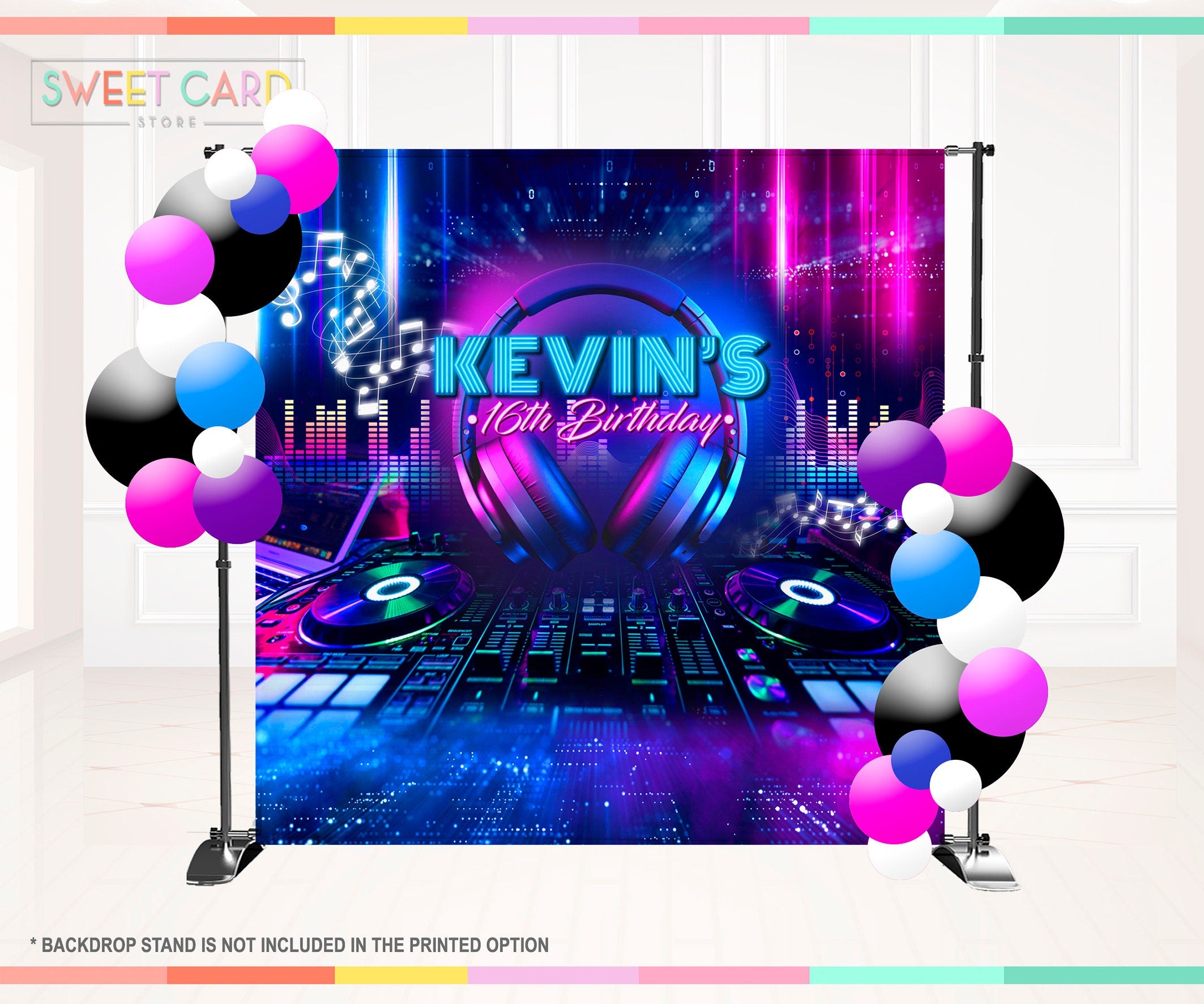 Musical Theme Backdrop, Music Theme birthday Backdrop, Music Notes Bac ...