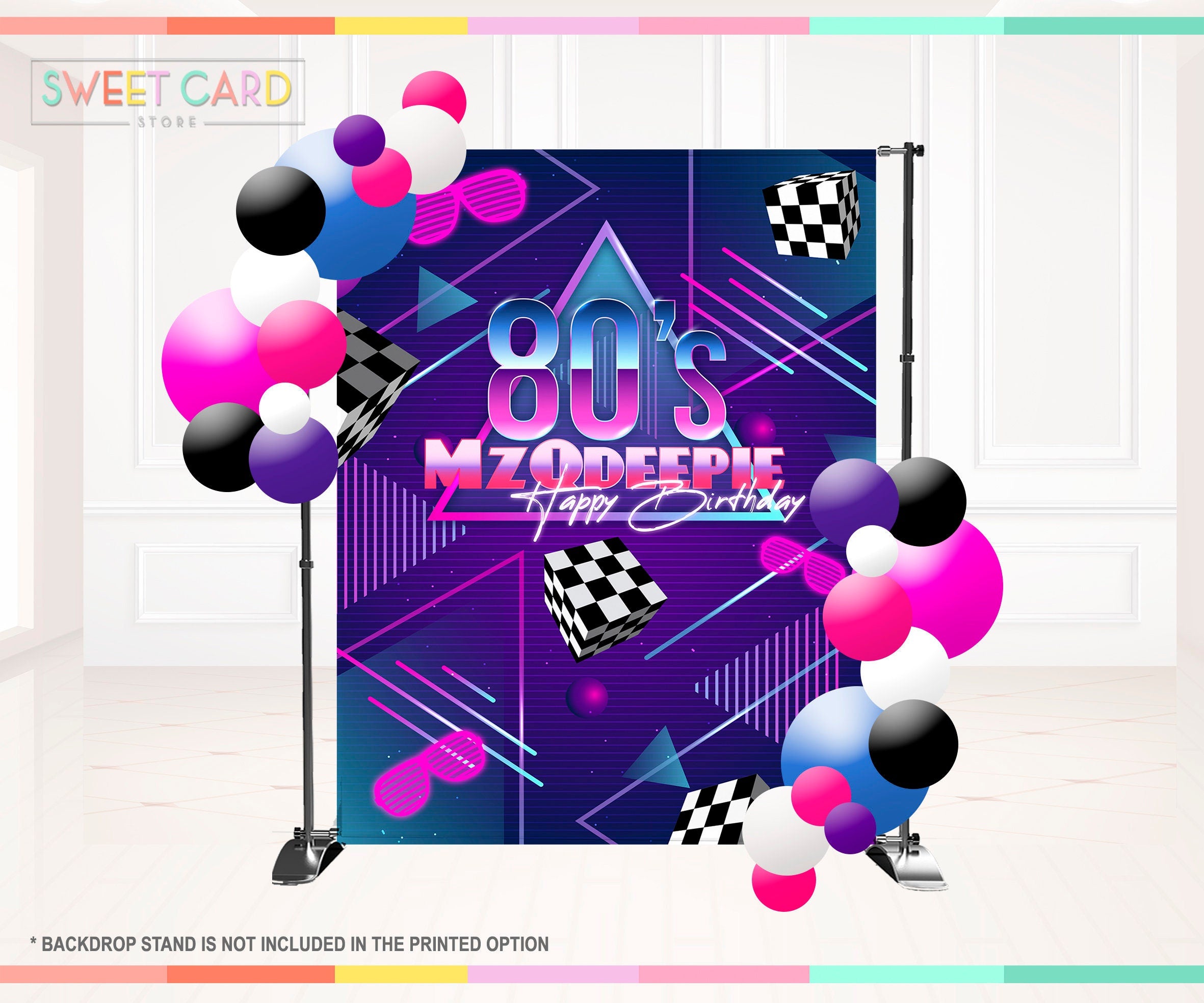 80's 90's retro Party Backdrop, 90s retro Backdrop, Retro Backdrop, gr ...