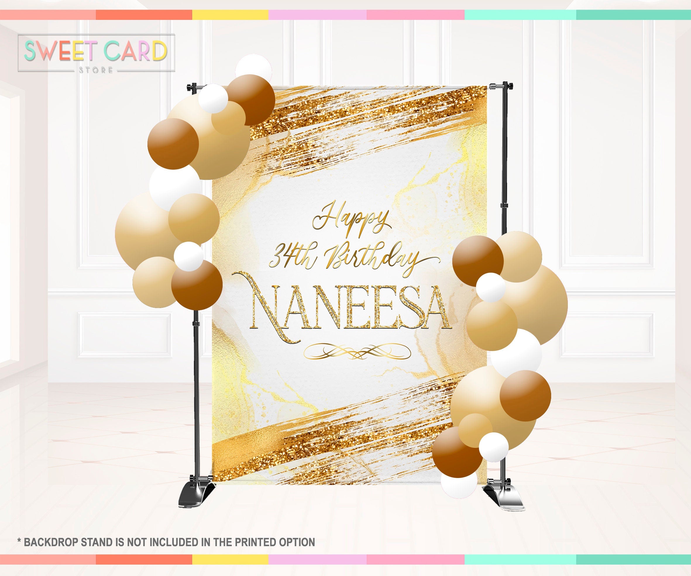 White Gold Sequins glitter Backdrop, Elegant Backdrop, golden glitter ...