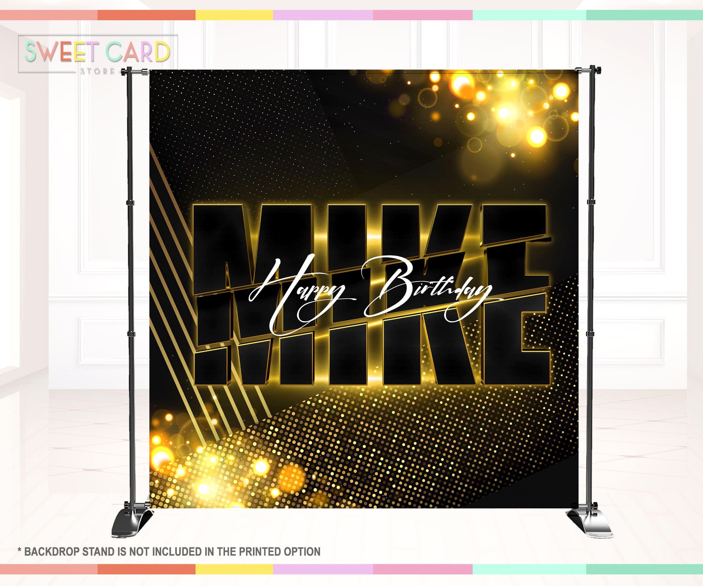 50th Birthday Blackgold Party Backdrop, 40th Birthday Backdrop, 30th B ...