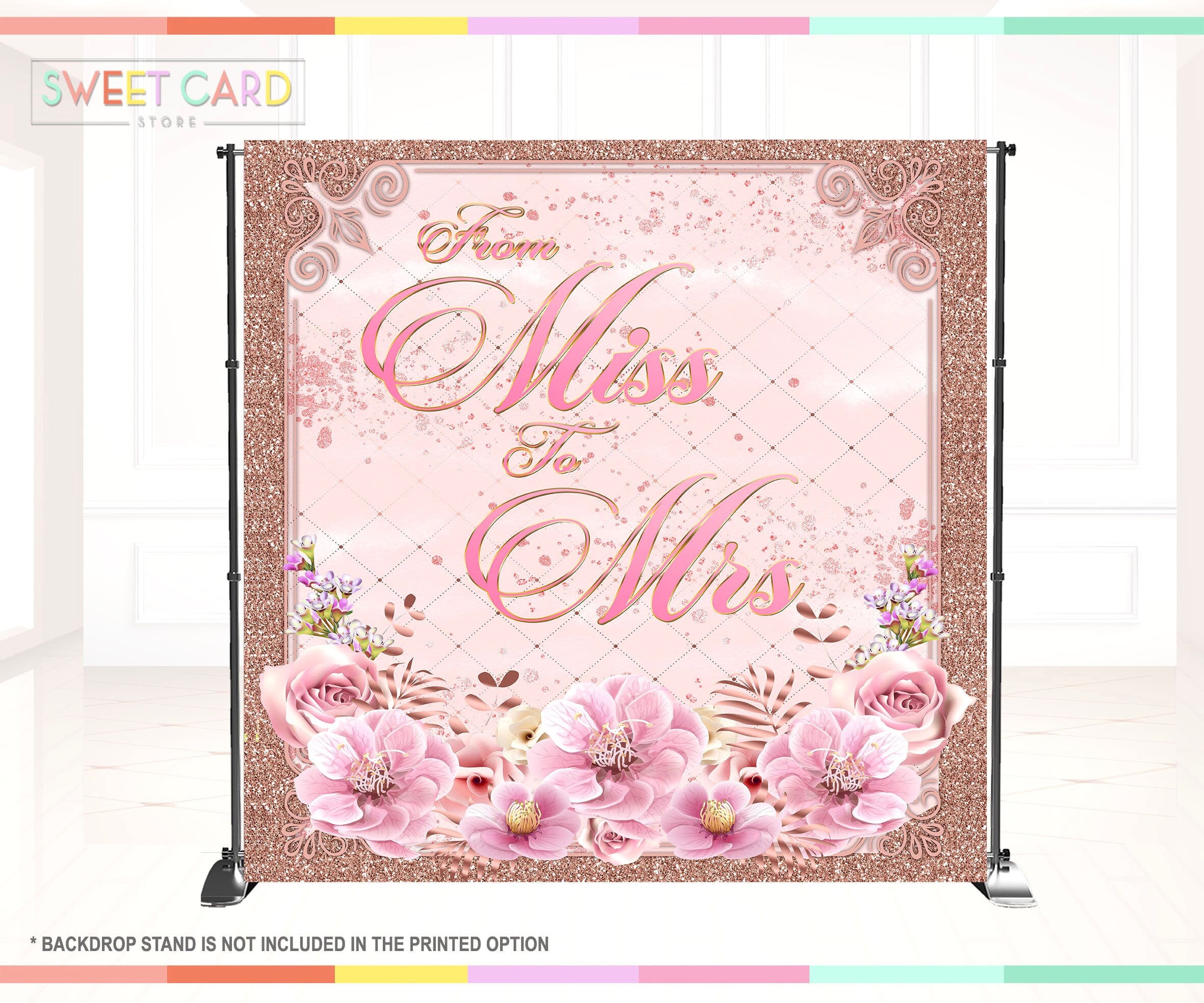 Engagement Floral Printable Backdrop, Engagement photo backdrop, Engag ...