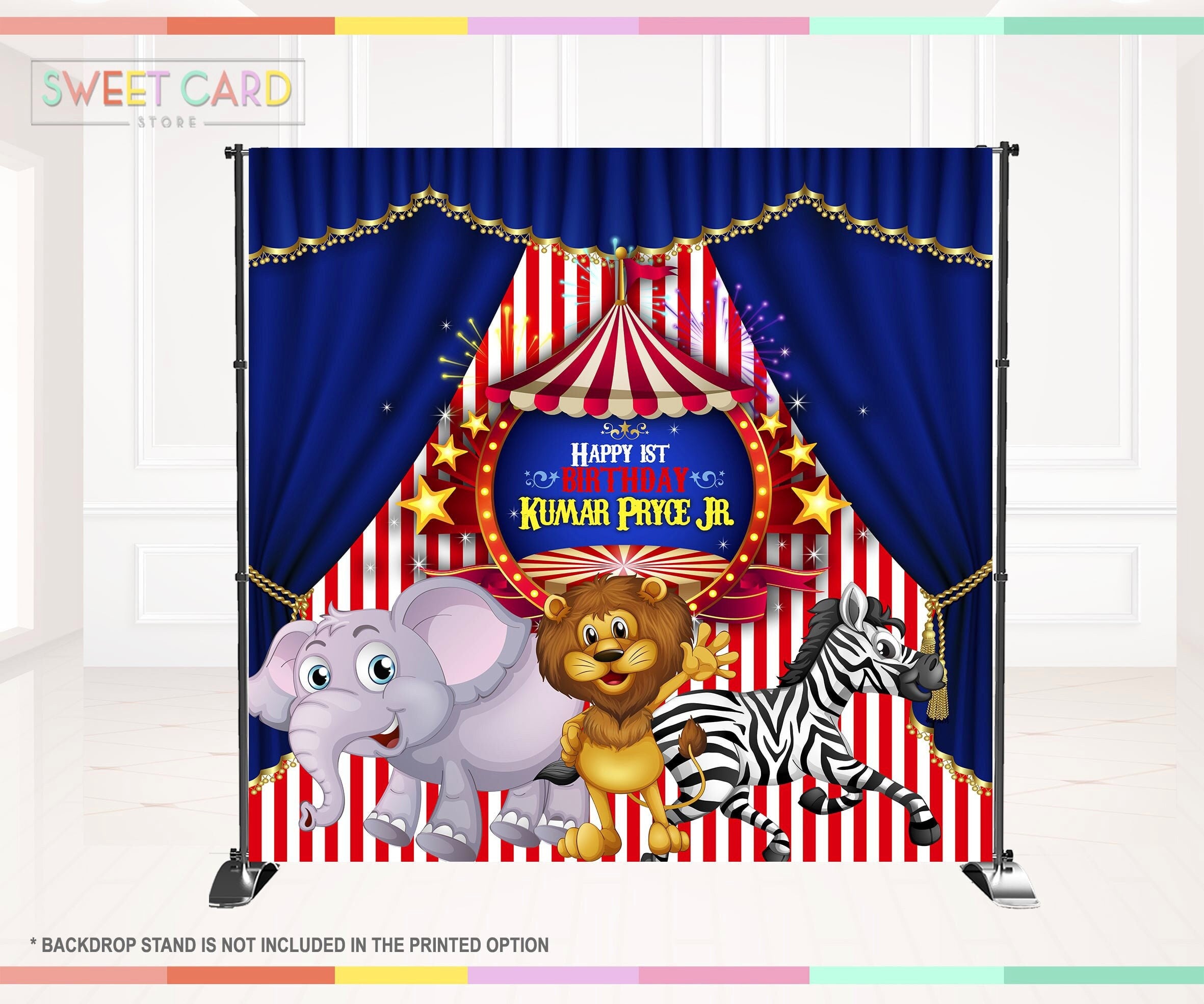 Circus Tent Printable Party Backdrop, Circus Party Backdrop, Circus fa ...