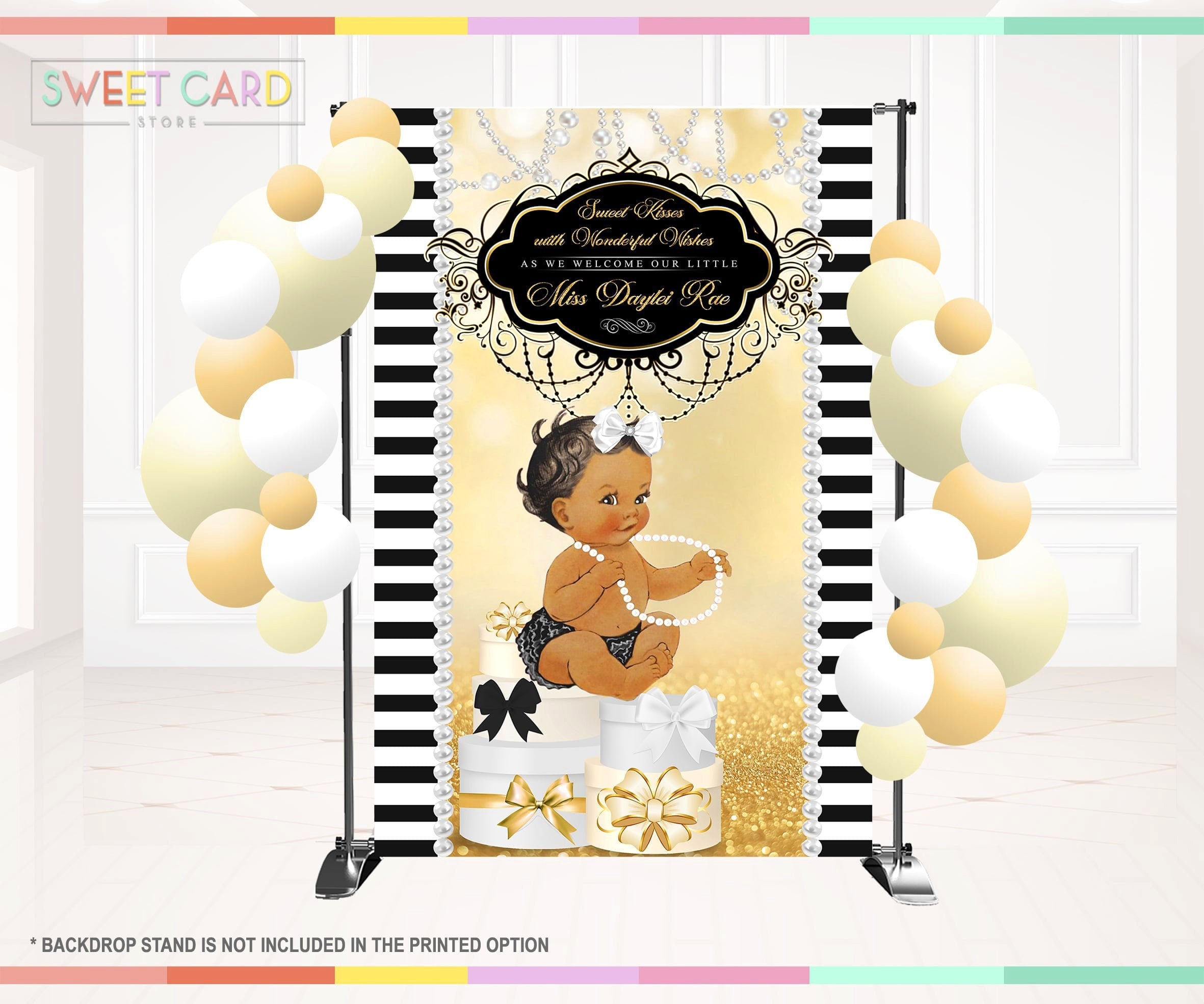 PRINCESS PEARLS BACKDROP, Diamonds and pearls backdrop, Princess girl ...
