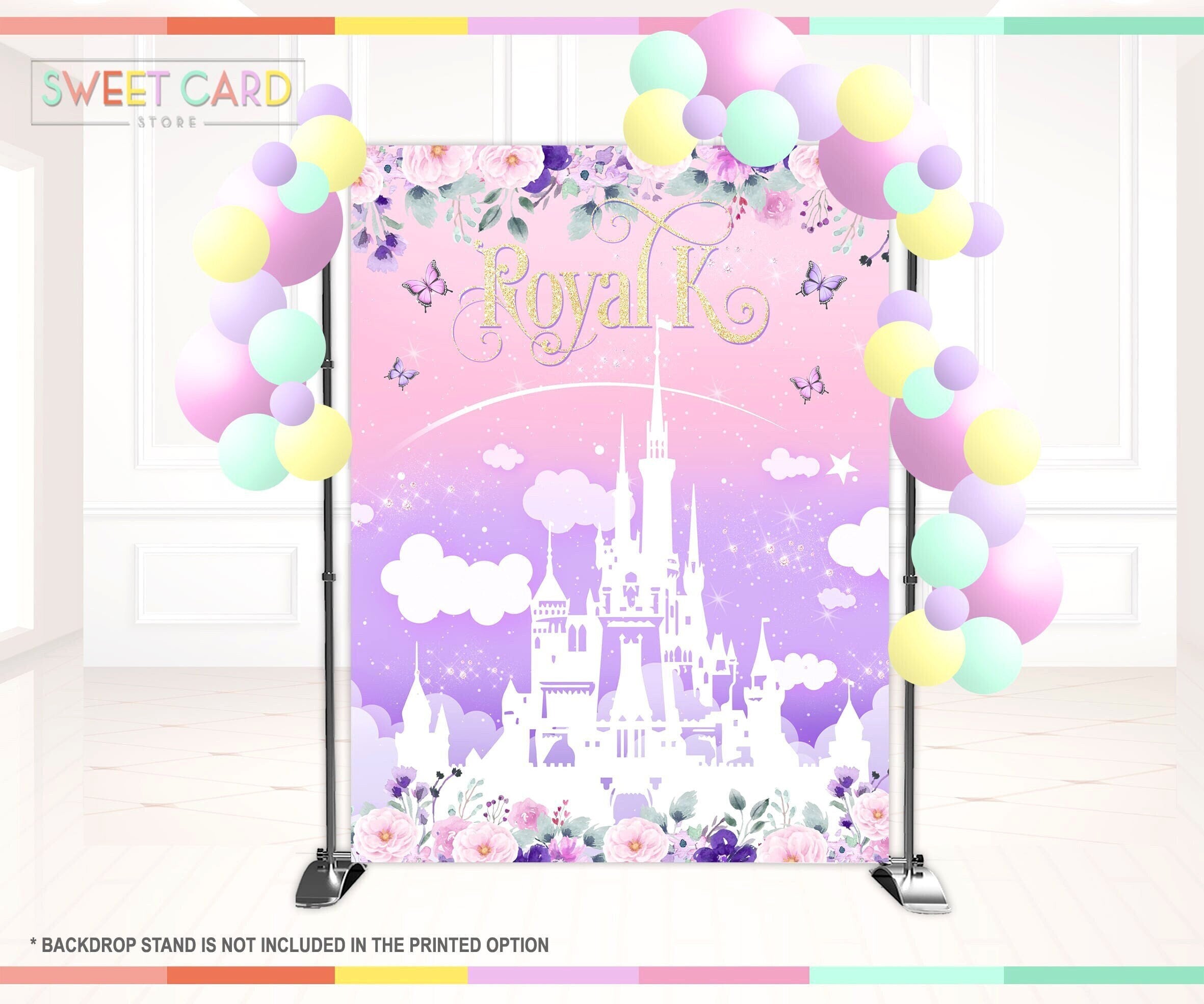 PRINCESS CASTLE BACKDROP, Crown tiara Castle backdrop, Princess backdr ...