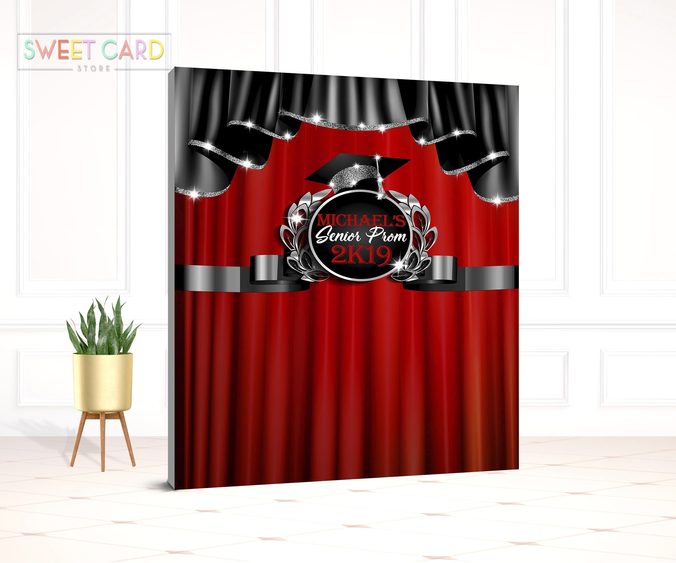 Prom Red black Printable Backdrop, Prom Elegant Backdrop, Prom Backgro ...