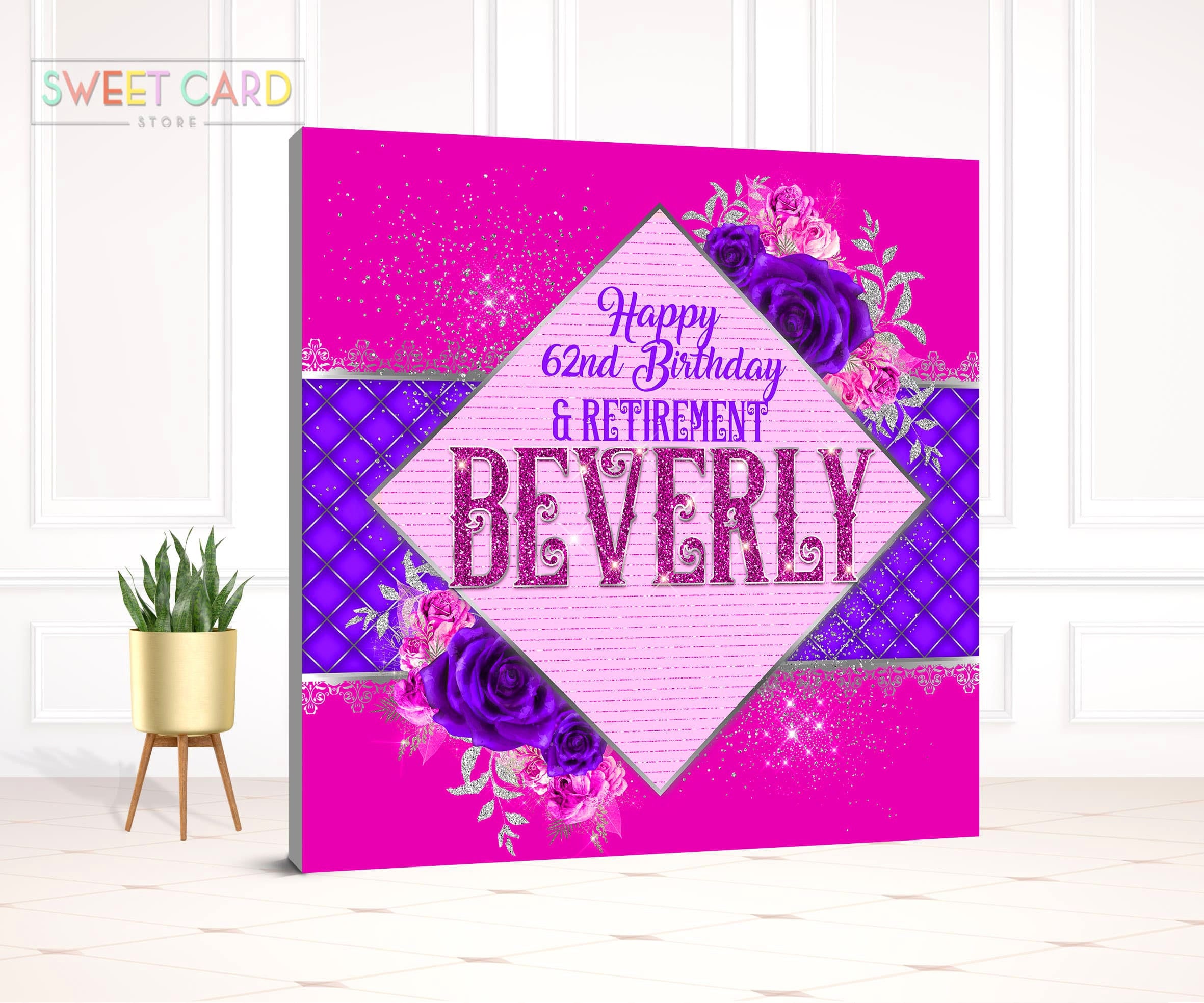 Floral pink Retirement Backdrop, Rose gold burgundy backdrop, Annivers ...