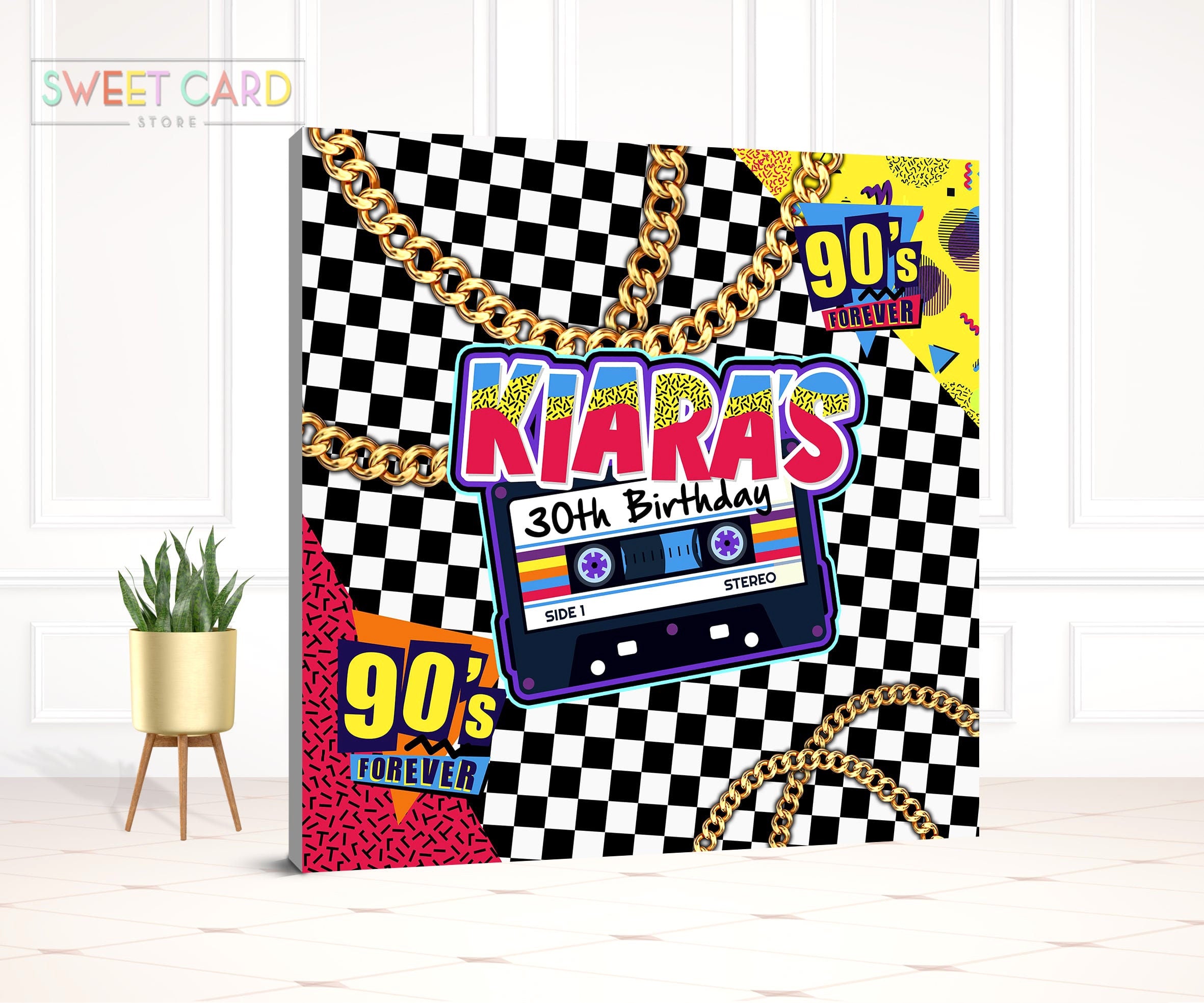 80's 90's retro Party Backdrop, 90s retro Backdrop, Retro Backdrop, gr ...