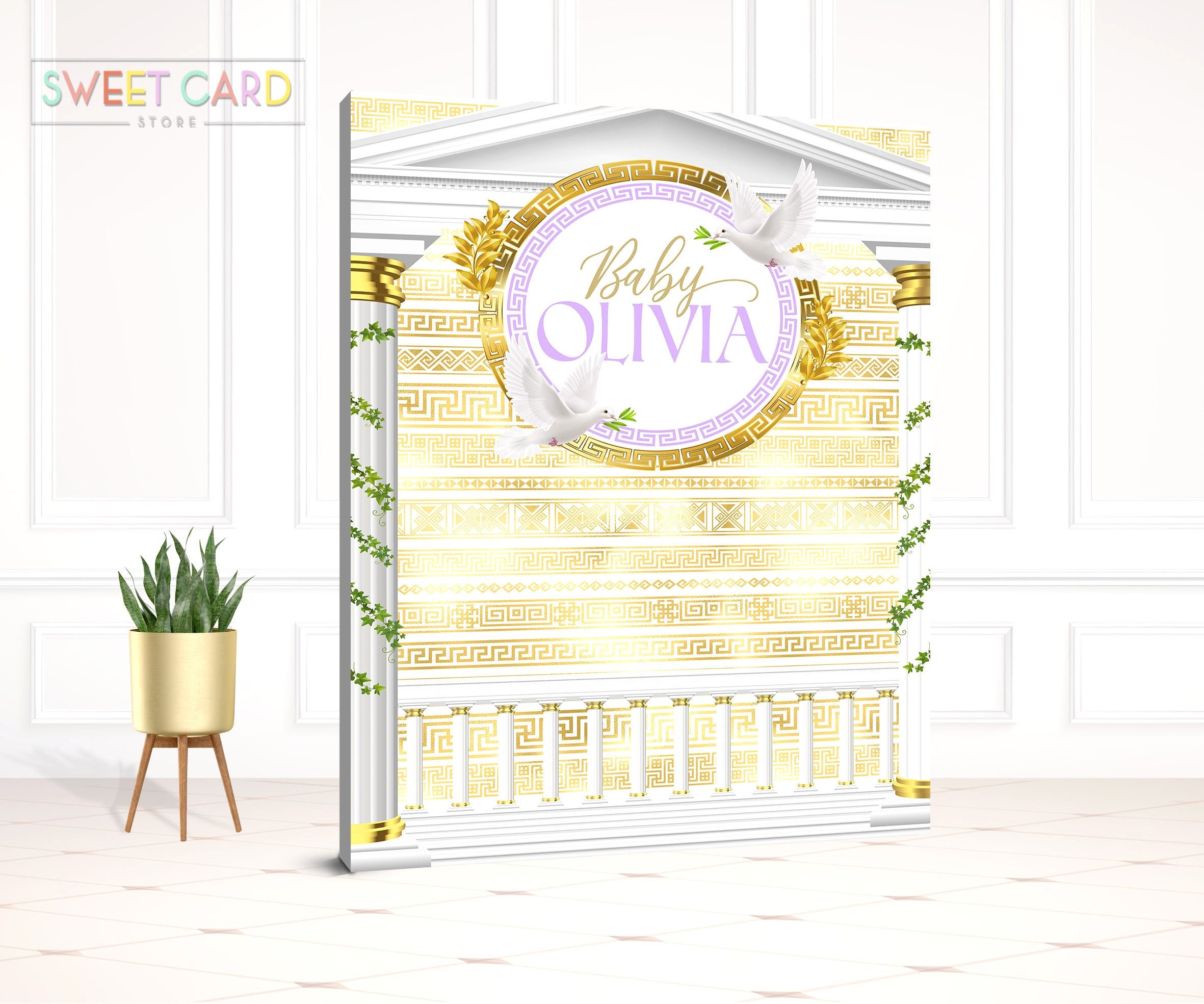 GREEK Baby Shower Backdrop, Greek goddess Party Backdrop, Greek prince ...