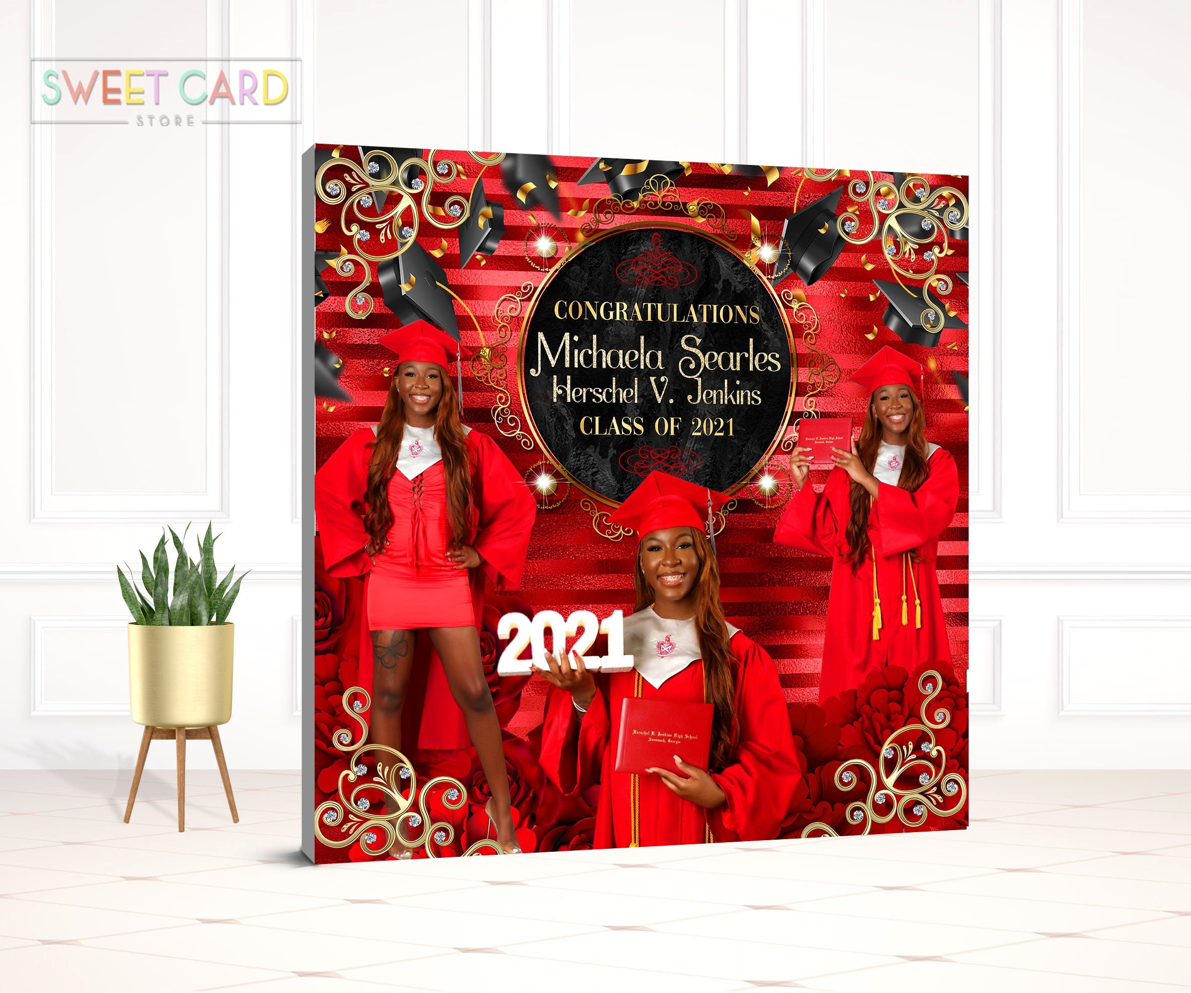 Prom Red Gold Printable Backdrop, Prom Elegant Backdrop, Prom Backgrou ...