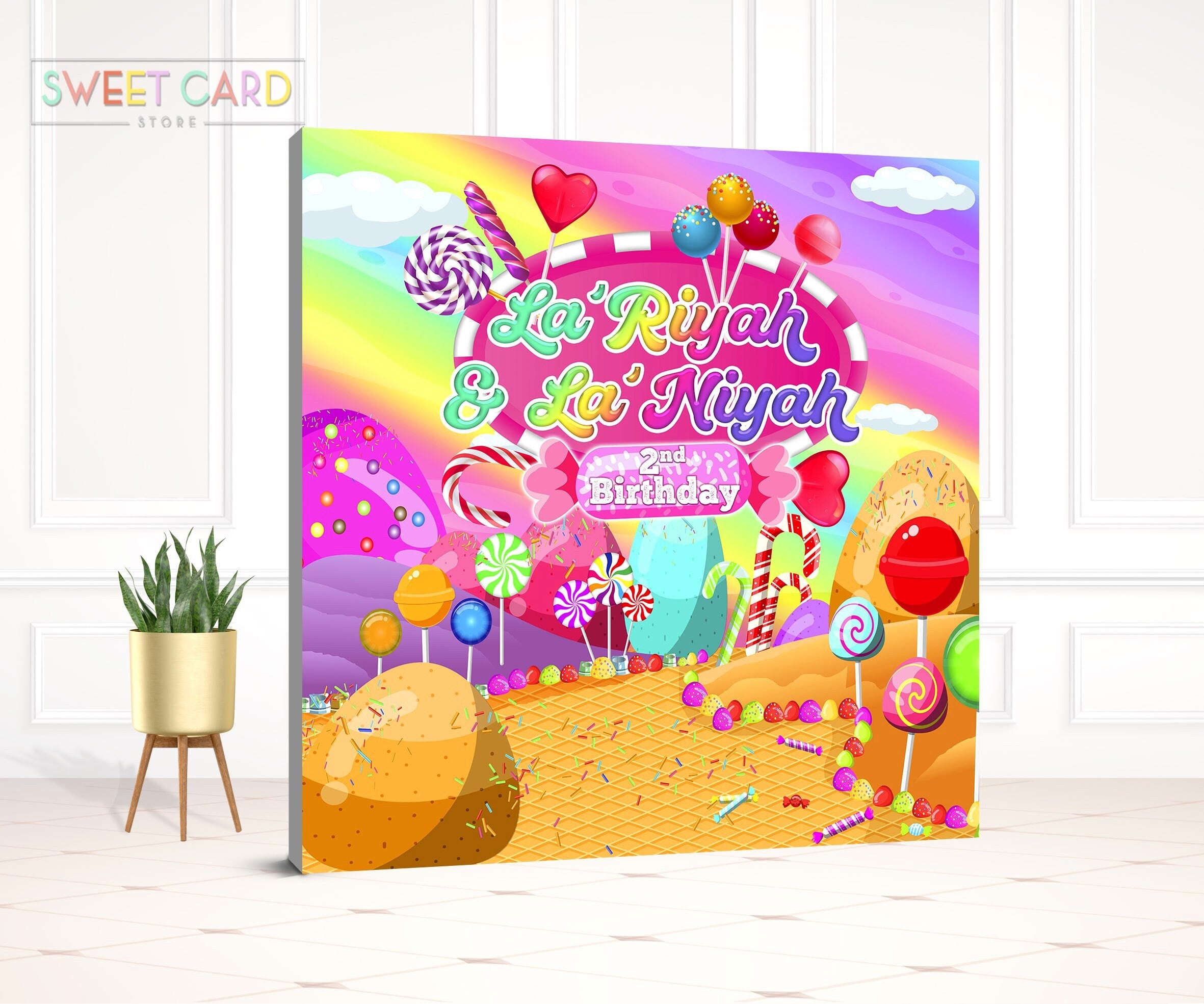 Candyland Backdrop, Candyland sweets backdrop, candy backdrop, candyla ...