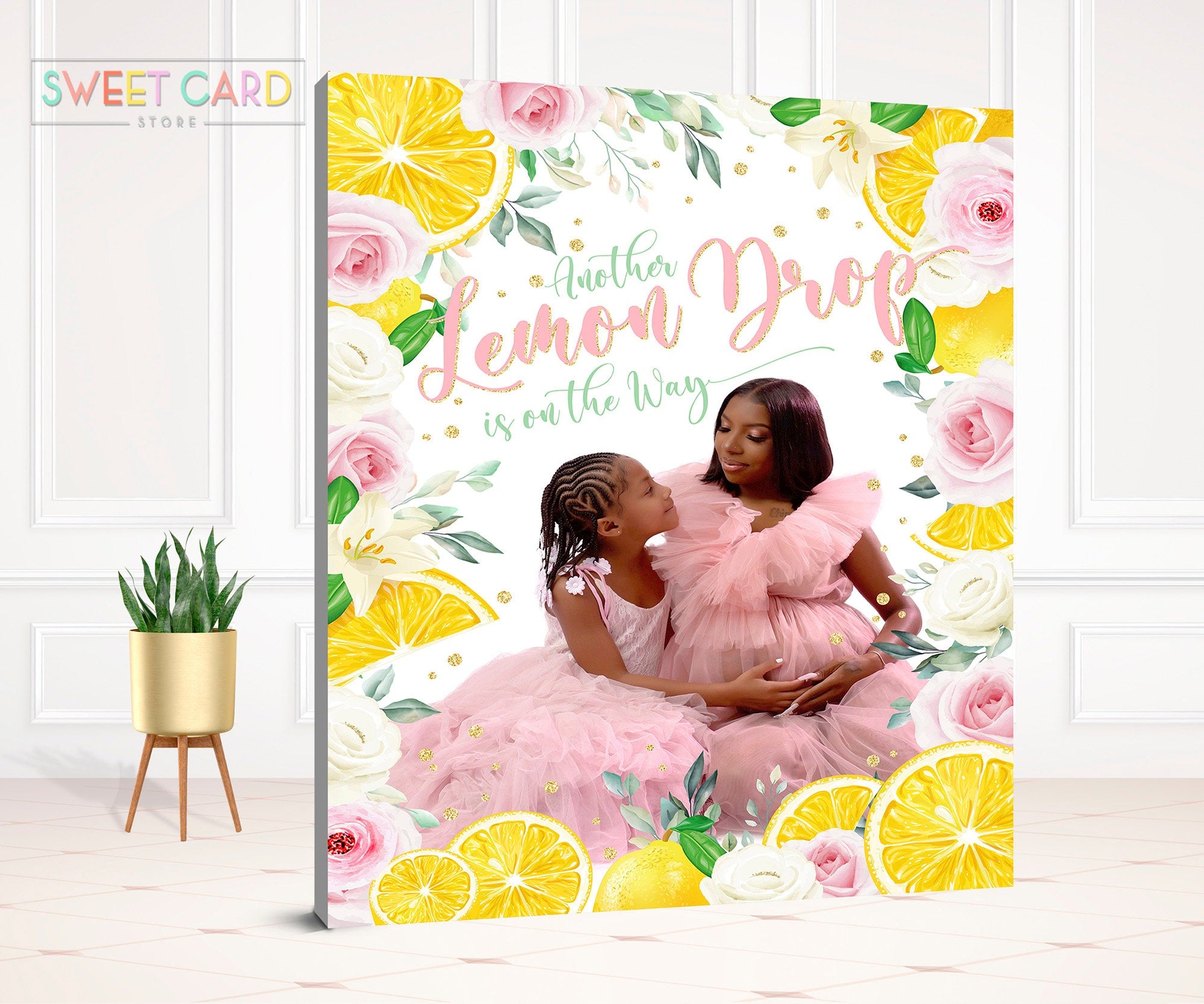 Lemonade baby shower Backdrop, little Lemon drop baby shower backdrop ...