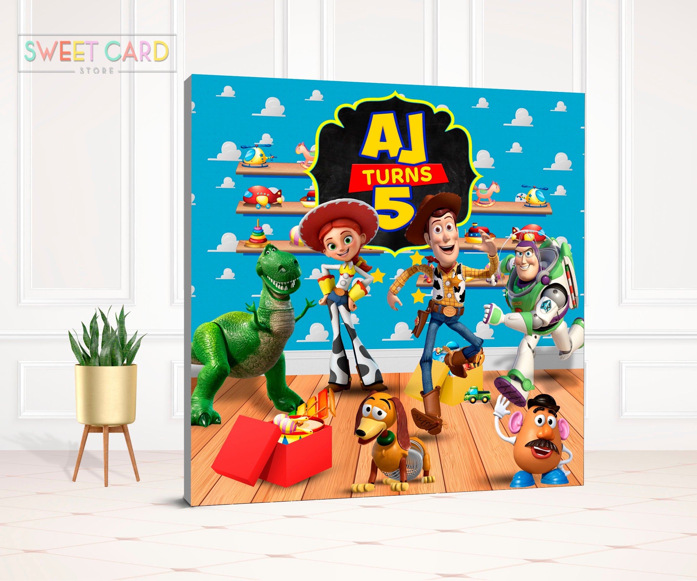 Toy story birthday backdrop, lightyear backdrop, woody banner, cowboy ...