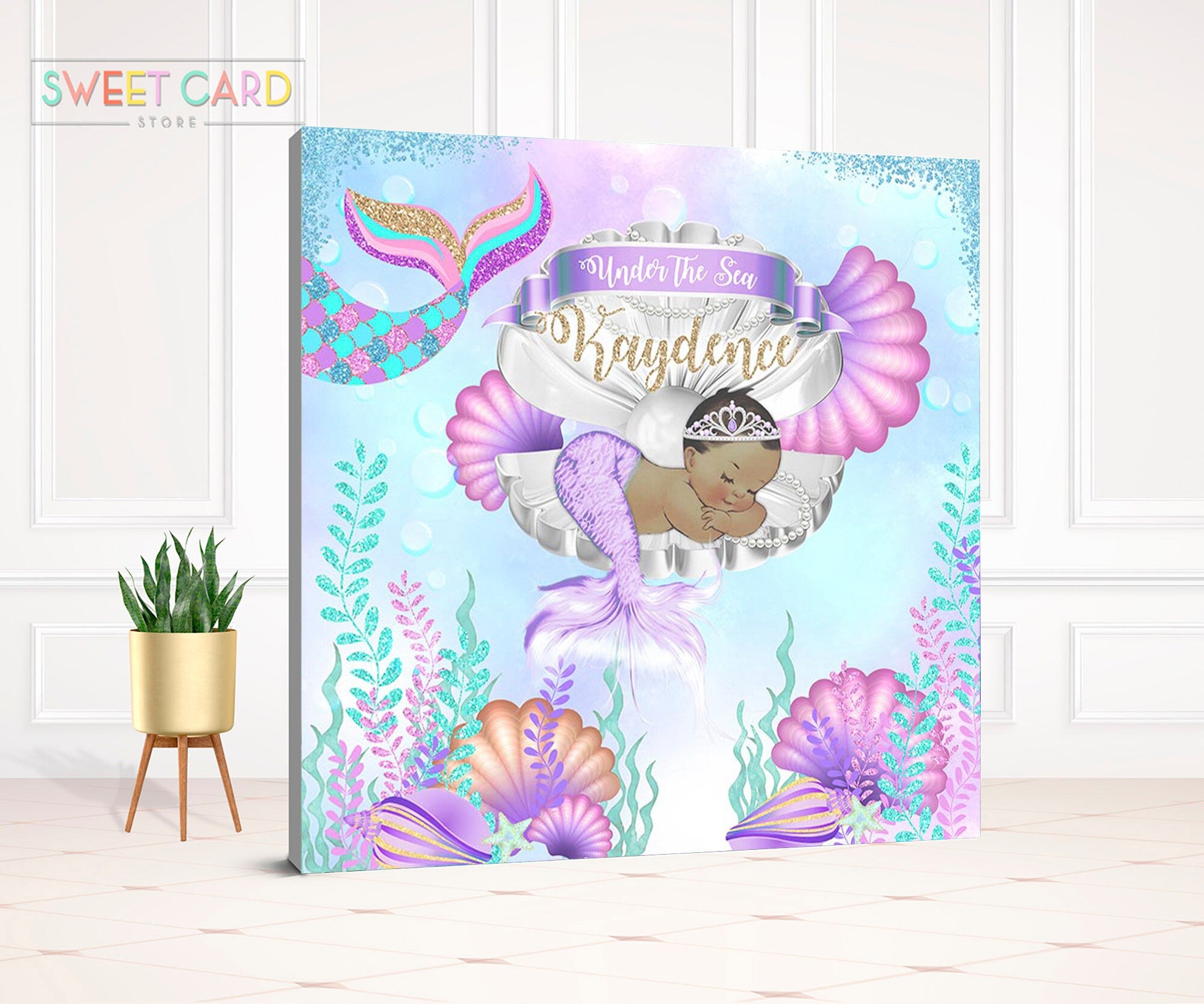 MERMAID BACKDROP, Under the sea mermaid tail backdrop, underwater bubb ...