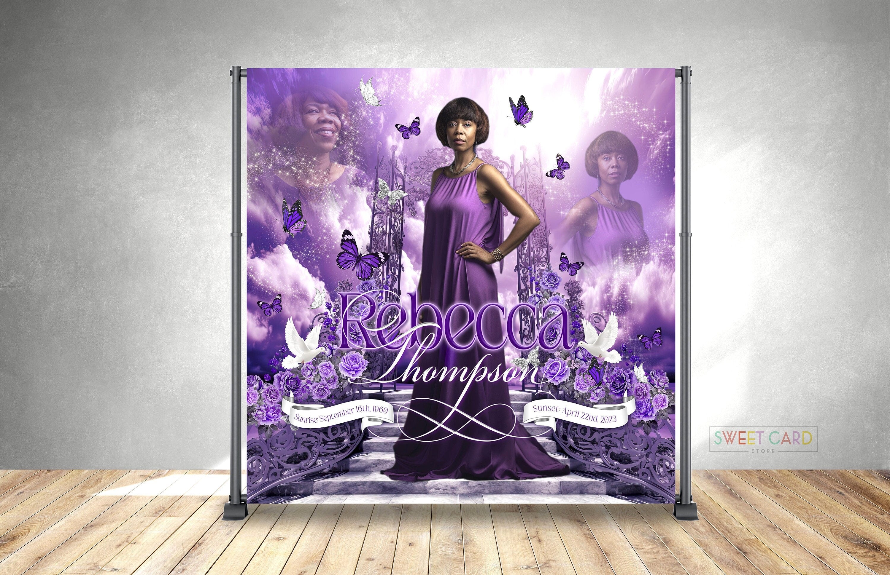 Repass backdrop, Memorial backdrop, Funeral banner background, Memoria ...